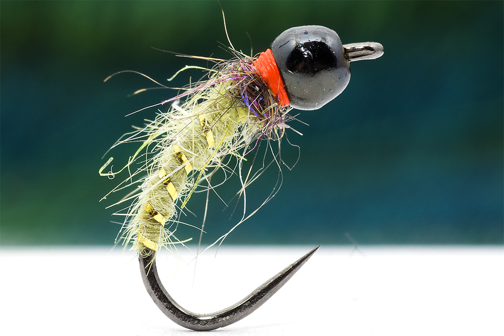 Free Living Caddis Nymph - with orange hot spot - Fly Tying